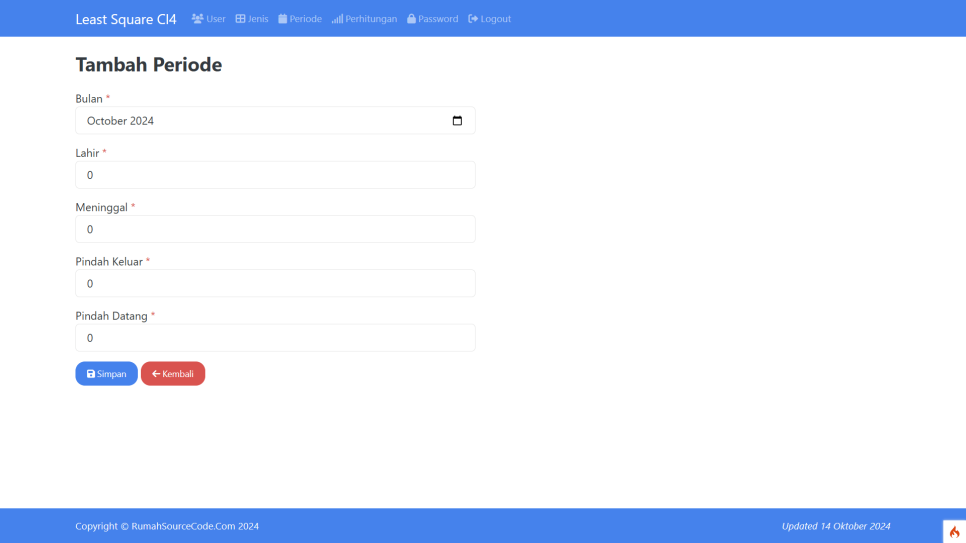 Source Code Forecasting Metode Least Square Codeigniter 4